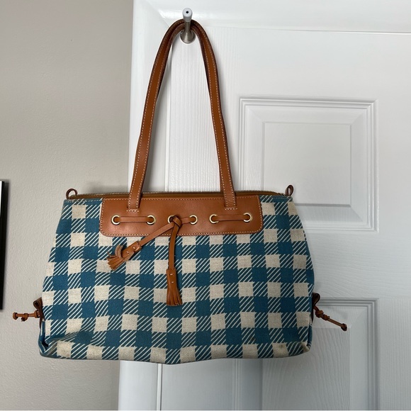 Dooney & Bourke | Bags | Dooney Bourke Vintage Purse Blue White Gingham ...